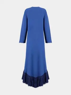 PAULA Chenille Embroidered Dress With Fringes - Multicolour