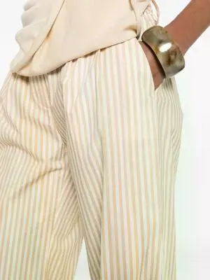 ERMANNO FIRENZE Striped Wide-leg Trousers - Neutrals