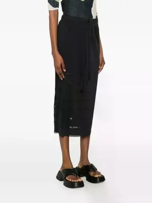 Issey Miyake Drawstring Pleated Midi Skirt