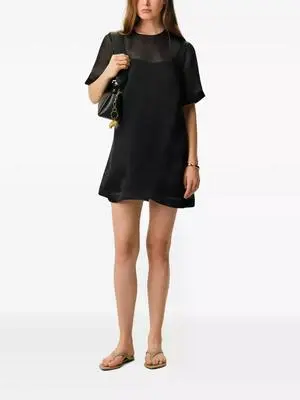 AMI Paris Silk Organza Mini Trapeze Dress