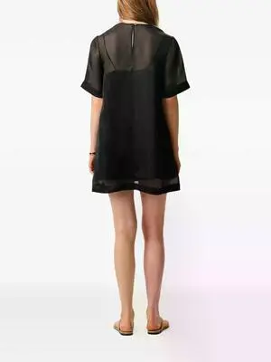 AMI Paris Silk Organza Mini Trapeze Dress