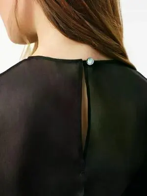 AMI Paris Silk Organza Mini Trapeze Dress