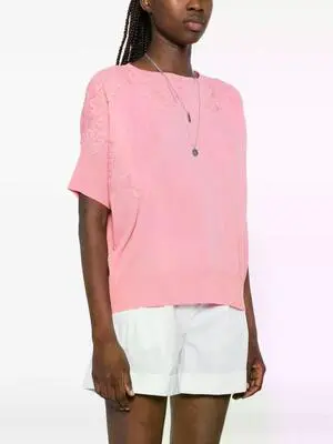 ERMANNO FIRENZE Floral Lace T-shirt - Pink