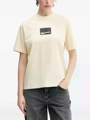 Karl Lagerfeld Logo-print Crew-neck T-shirt - Neutrals