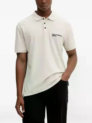 Karl Lagerfeld Logo Polo Shirt - Neutrals