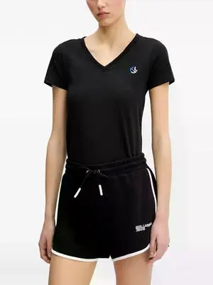 Karl Lagerfeld V-neck Logo T-shirt - Black