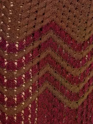 AKEP Zigzag-pattern Knitted Maxi Skirt - Red