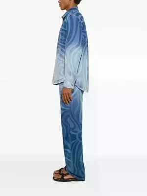 Emilio Pucci Marmo Print Oversized Denim Jacket