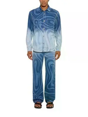 Emilio Pucci Marmo Print Denim Trousers