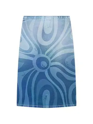 Emilio Pucci Marmo Print Denim Mini Dress