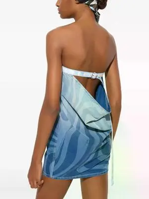Emilio Pucci Marmo Print Denim Mini Dress