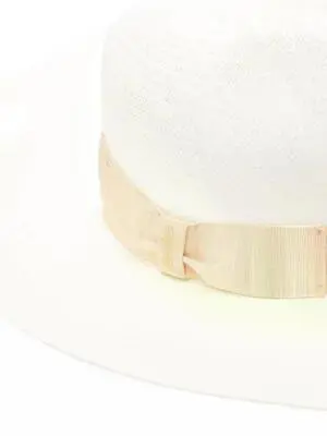 Borsalino Sophie Ribbon-detail Wide Brim Hat - Neutrals