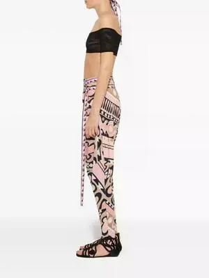 Emilio Pucci Printed Flowing Pants With Belt
