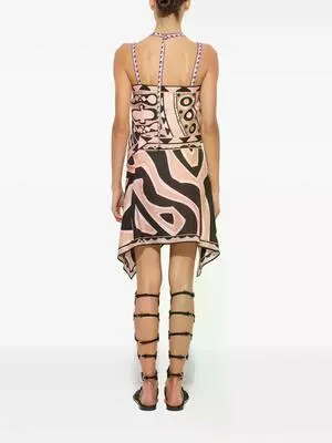 Emilio Pucci Labirinto Print Silk Scarf Skirt - Black