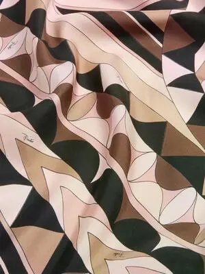 Emilio Pucci Manuba Print Silk Triangle Scarf - Pink