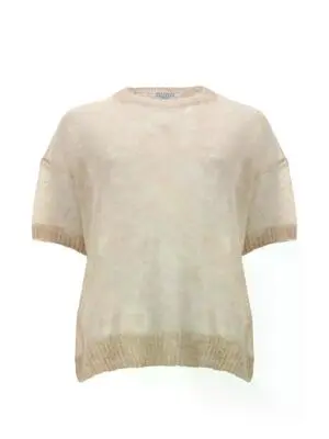 Brunello Cucinelli Short-sleeve Knitted T-shirt - Neutrals