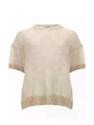 Brunello Cucinelli Short-sleeve Knitted T-shirt - Neutrals