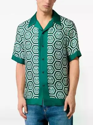 Philipp Plein Monogram Silk Bowling Shirt