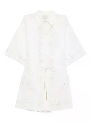 FORTE_FORTE Floral Embroidered Dress - White