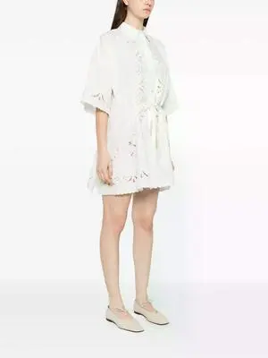 FORTE_FORTE Floral Embroidered Dress - White