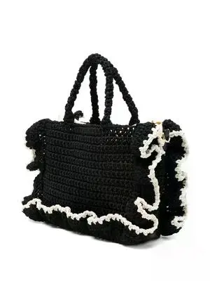 TWINSET Ruffled Tote Bag - Black