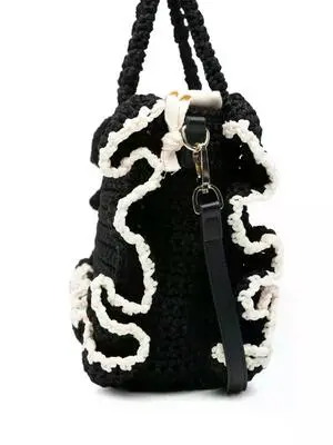 TWINSET Ruffled Tote Bag - Black