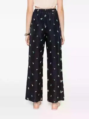 FORTE_FORTE Floral Trousers - Black