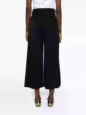 Comme Des Garçons Satin-panelled Pleated Trousers