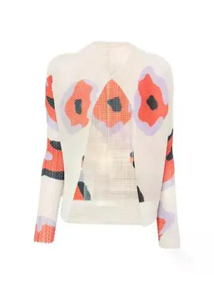 Issey Miyake Verve Pleats Floral Jacket - Neutrals