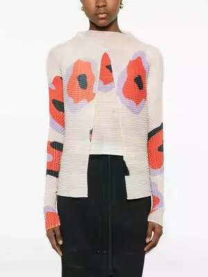 Issey Miyake Verve Pleats Floral Jacket - Neutrals