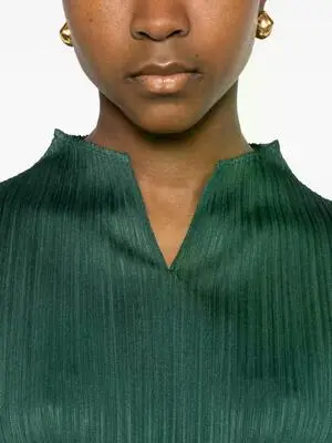 Issey Miyake Midi Dress With Short Sleeves - Green