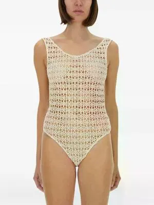 ALYSI Macramé Bodysuit - Neutrals