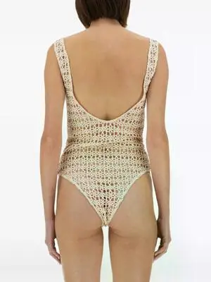 ALYSI Macramé Bodysuit - Neutrals