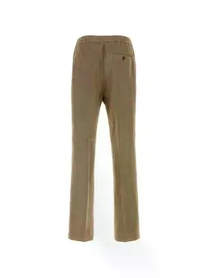 FERRAGAMO Button Trousers - Neutrals