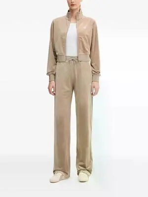 Guess Embellished-logo Track Pants - Neutrals