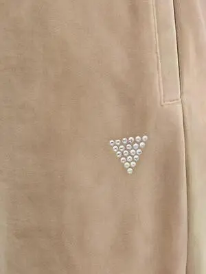 Guess Embellished-logo Track Pants - Neutrals