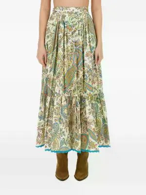 Etro Paisley Tiered Maxi Skirt - Green