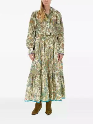 Etro Paisley Tiered Maxi Skirt - Green