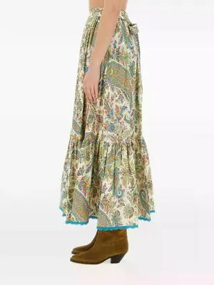Etro Paisley Tiered Maxi Skirt - Green