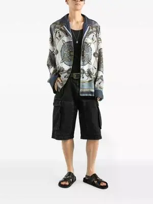 Dolce & Gabbana Cargo-print Silk Twill Shirt - Blue
