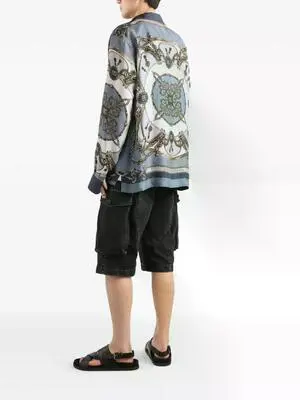 Dolce & Gabbana Cargo-print Silk Twill Shirt - Blue