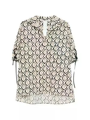 Max Mara Tie-detail Patterned Blouse