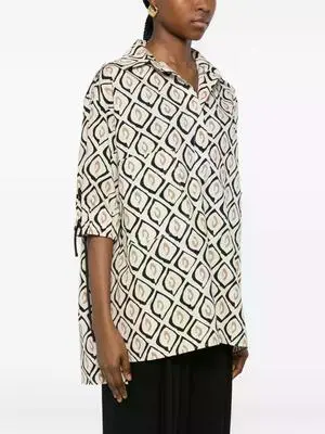 Max Mara Tie-detail Patterned Blouse