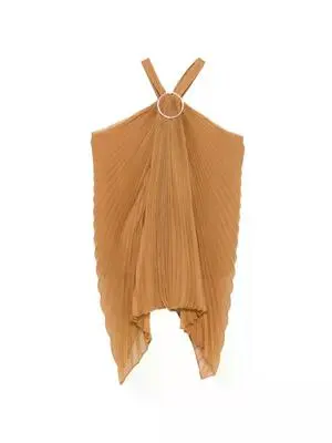 Max Mara Ring Pleated Top - Neutrals
