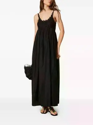 TWINSET Floral Lace Maxi Dress With Adjustable Straps