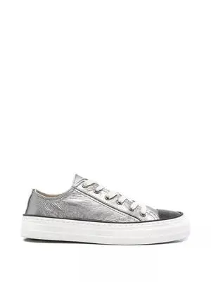 Women's Metallic Lace-Up Sneakers