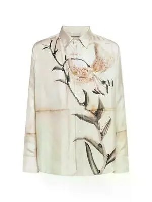 PIERRE-LOUIS MASCIA Aloe Long-sleeve Shirt - Neutrals