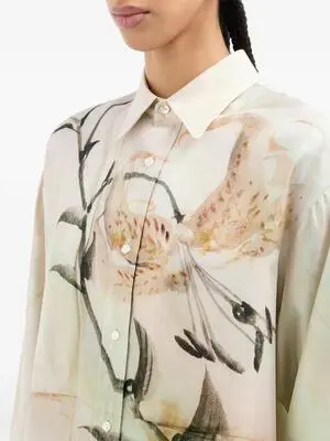 PIERRE-LOUIS MASCIA Aloe Long-sleeve Shirt - Neutrals