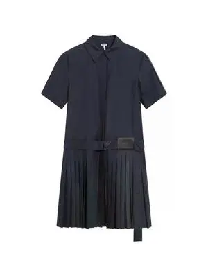 Loewe Pleated Mini Dress - Blue