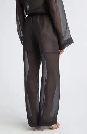 GIA STUDIOS Lisse Silk Organza Straight Leg Pants